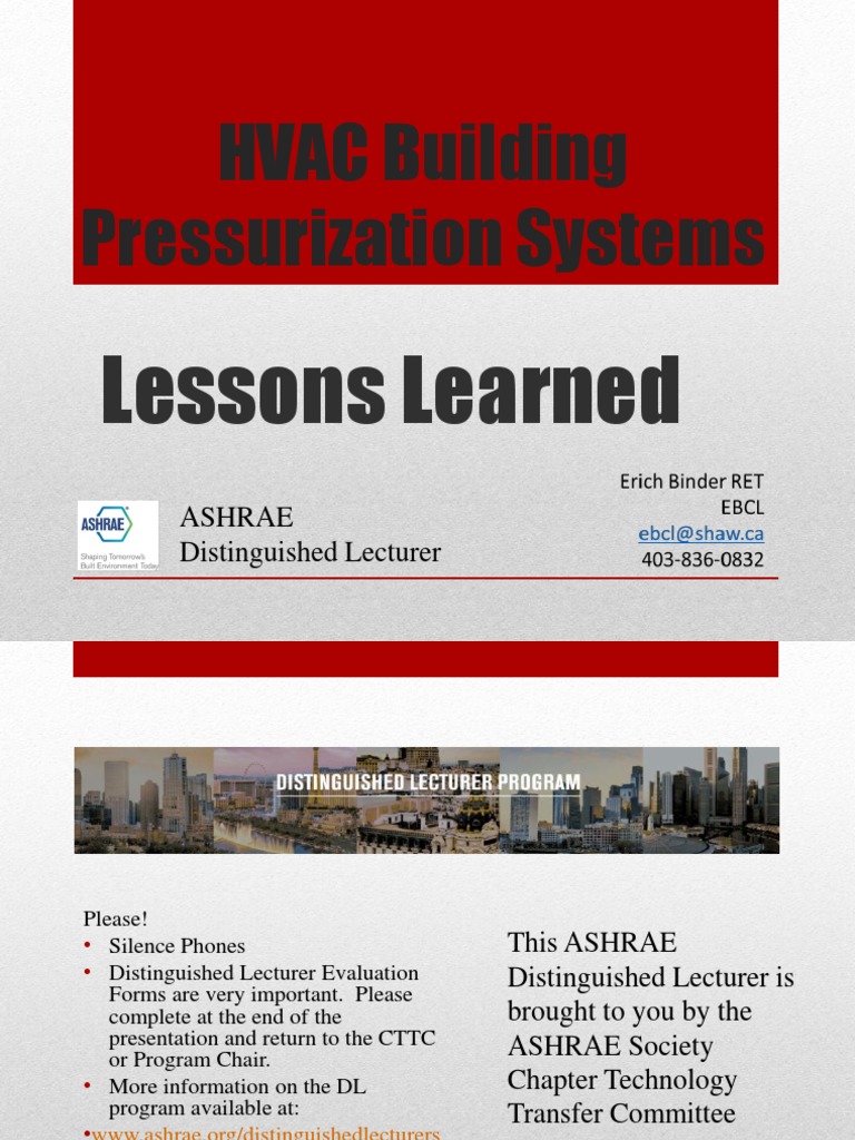 HVAC Building Pressurization Systems: Lessons Learned | PDF ...
