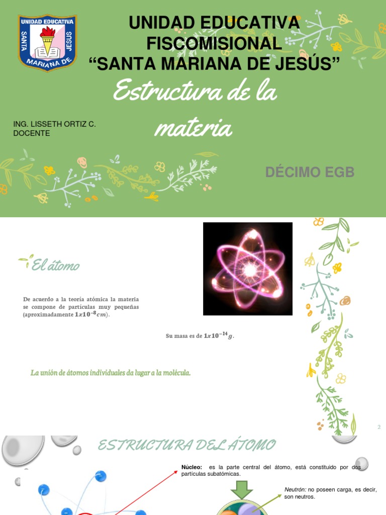 Unidad 3 - Estructura de La Materia | PDF | Átomos | Núcleo atómico