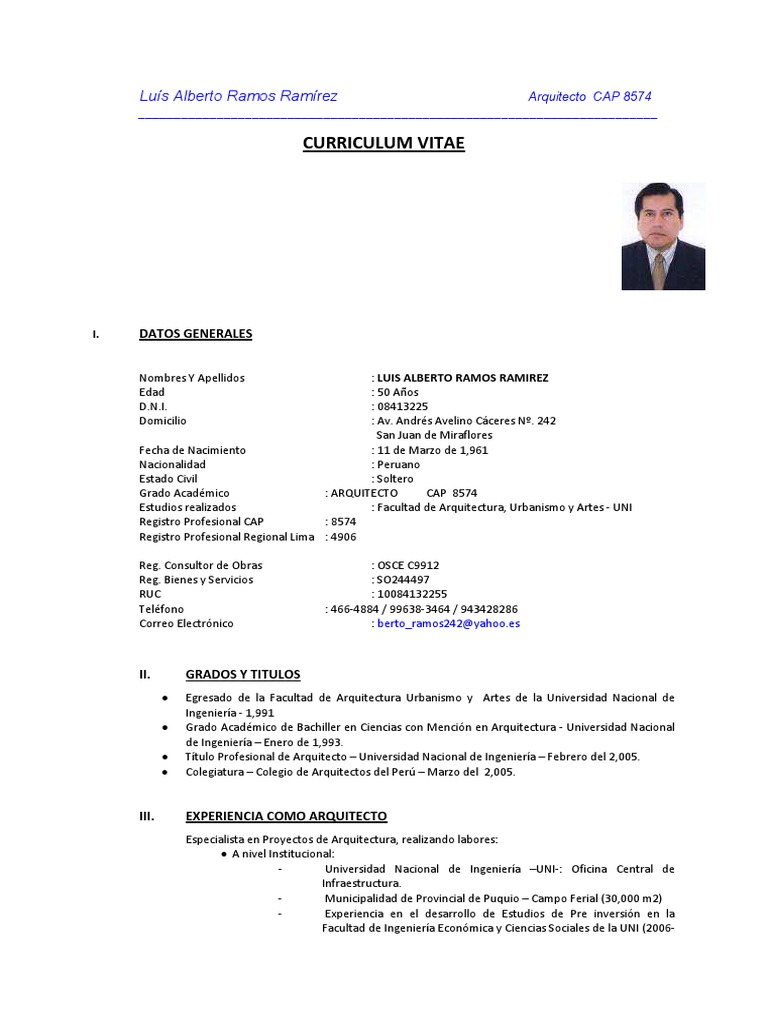 Luis CURRICULUM VITAE | PDF