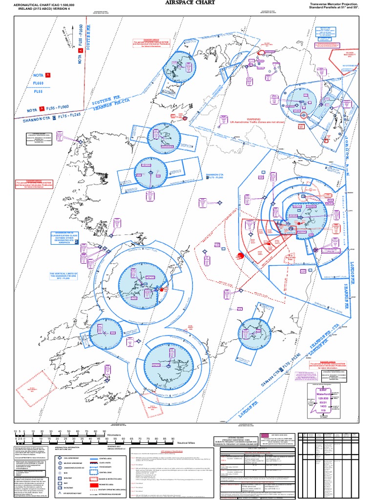 Irish Airspace Chart (2172 Abcd) v4 - 01062017 | PDF | Aeronautics ...