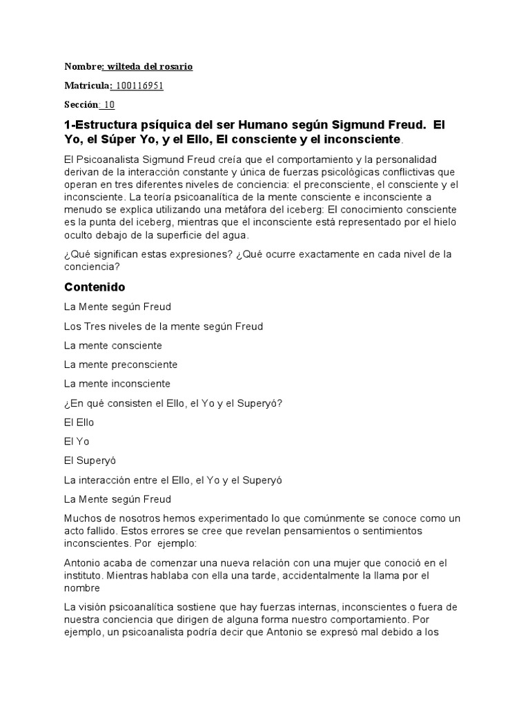 La estructura psíquica del ser humano según Sigmund Freud: El Ello, el ...