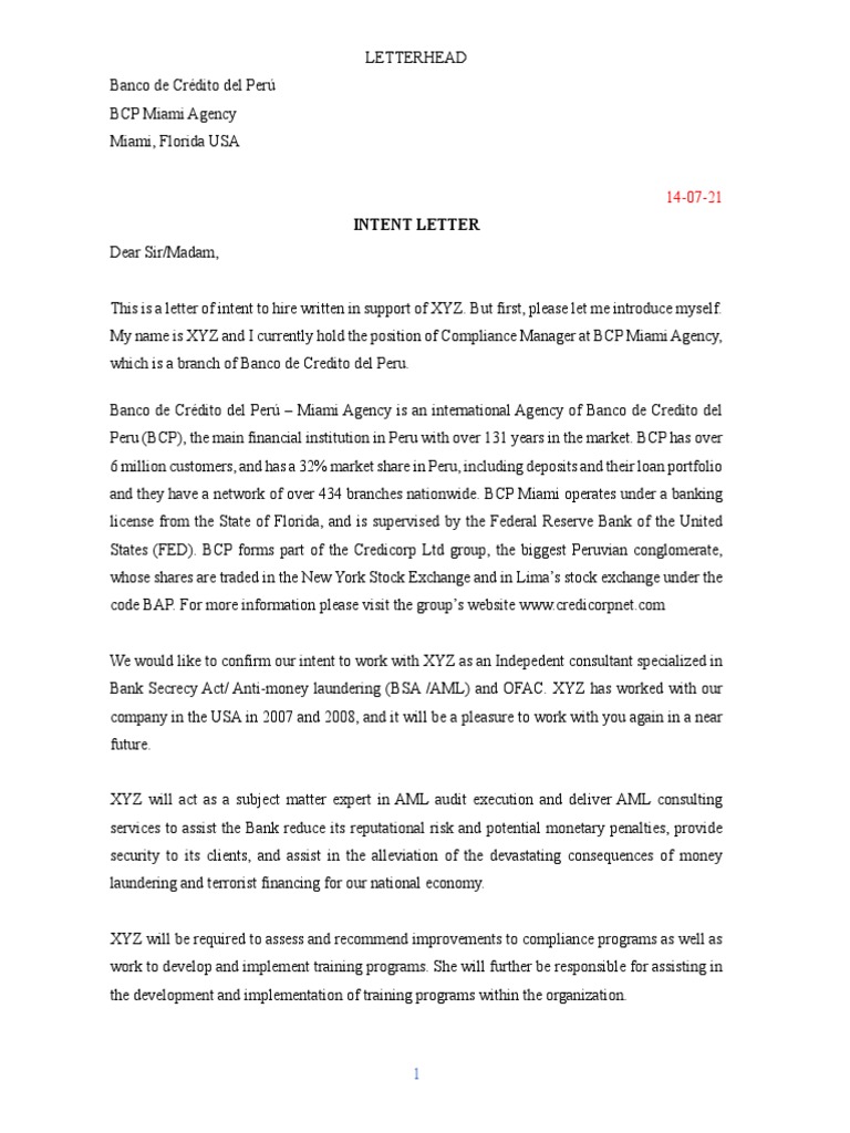 Letter of Interest Templates | PDF | Money Laundering | Economies