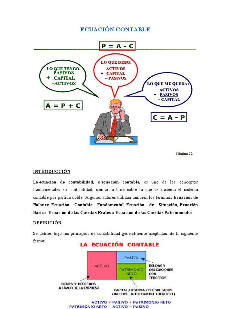 Ecuación Contable | PDF | Contabilidad | Negocios económicos