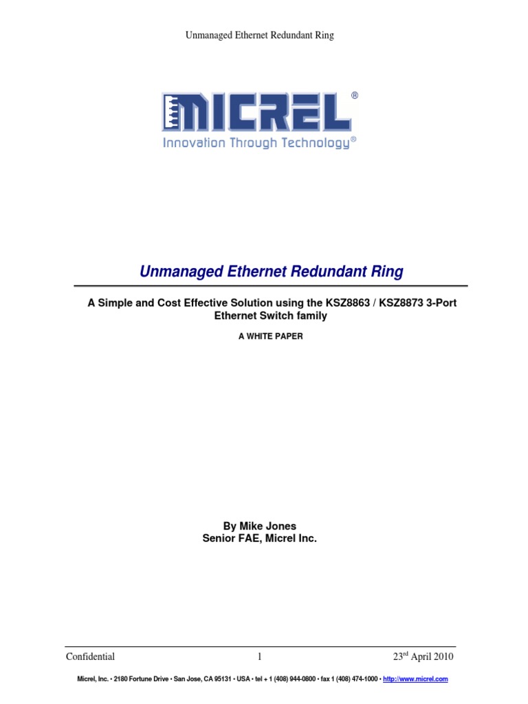 Unmanaged Ethernet Redundant Ring | PDF | Ethernet | Computer Network