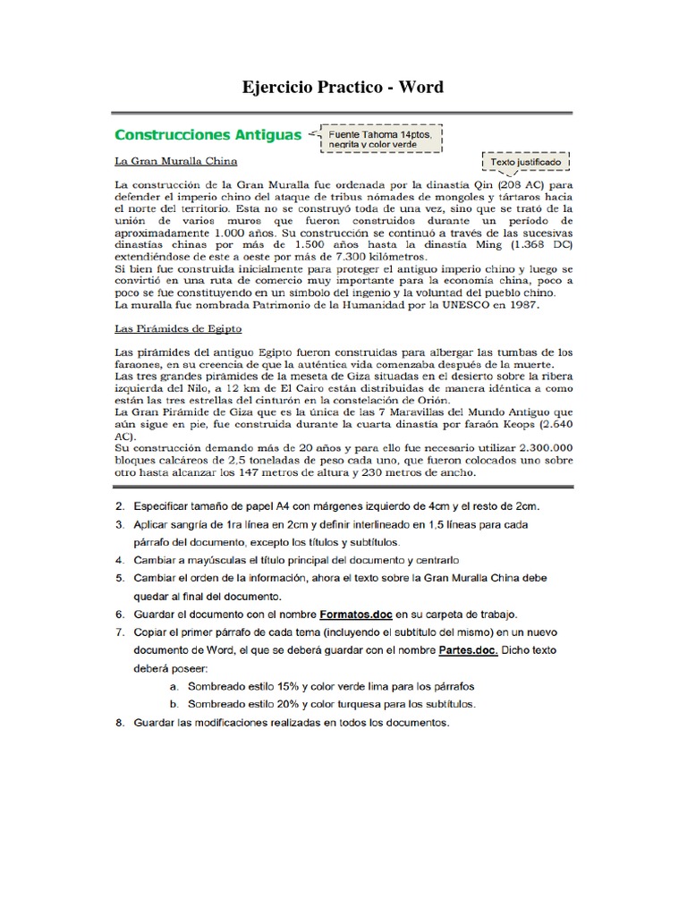 Ejercicio Practico Word | PDF