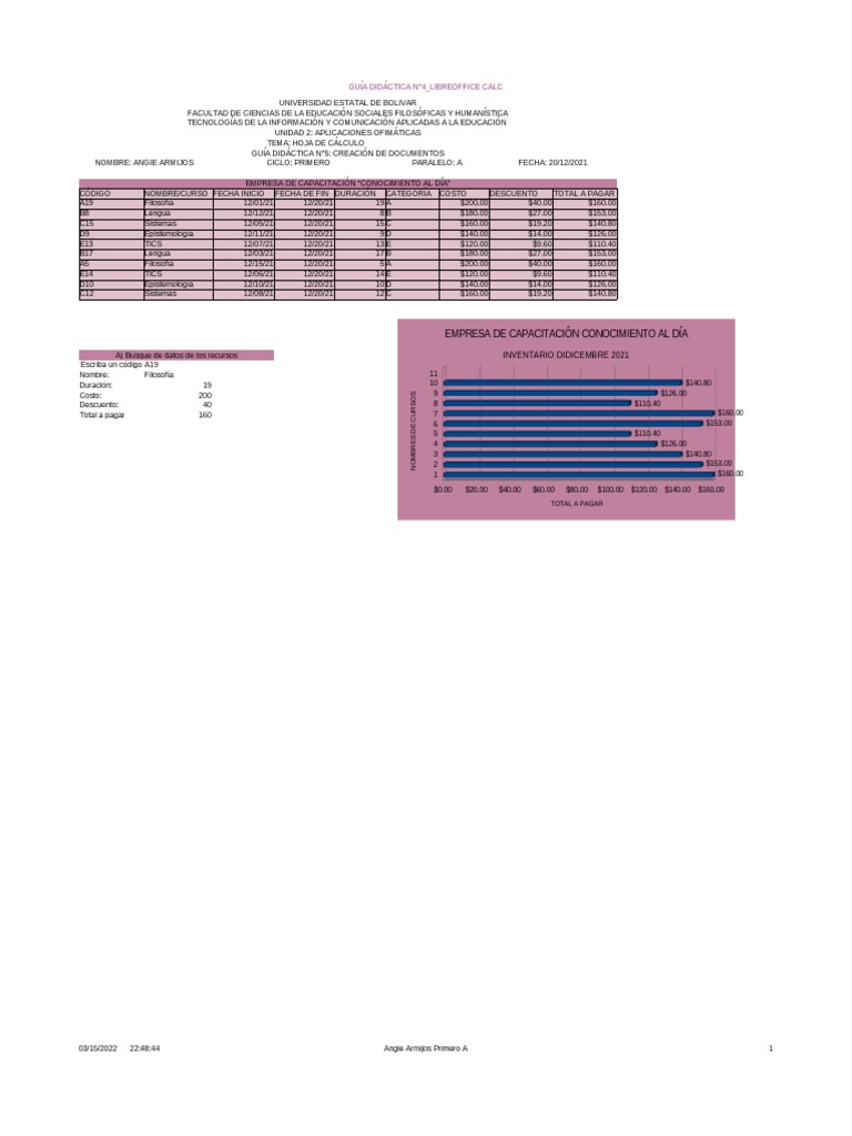 Guía 4 - Calc | PDF | Informática | Tecnologías de la información