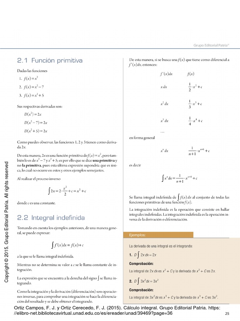 Primitiva de Una Función | PDF | Cálculo | Análisis matemático