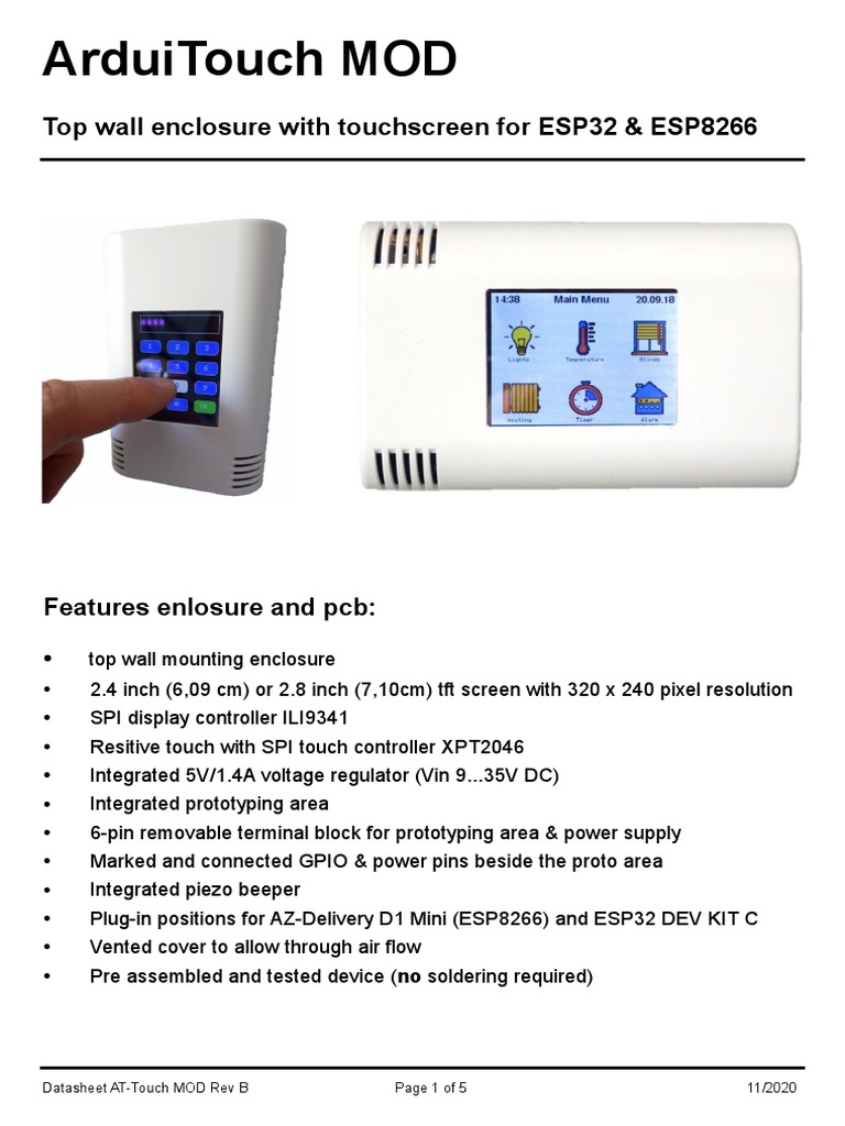 Datasheet AZ-Touch MOD Rev B | PDF | Internet Of Things | Touchscreen