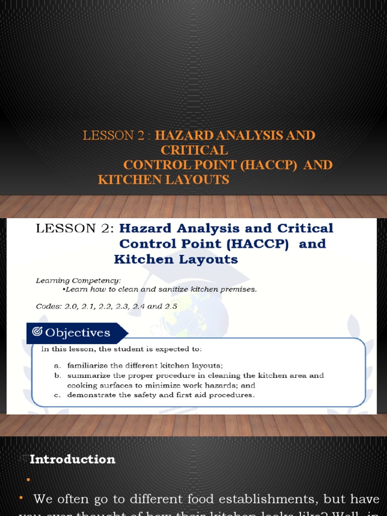 Lesson 2: Hazard Analysis And: Critical Control Point (Haccp) and ...