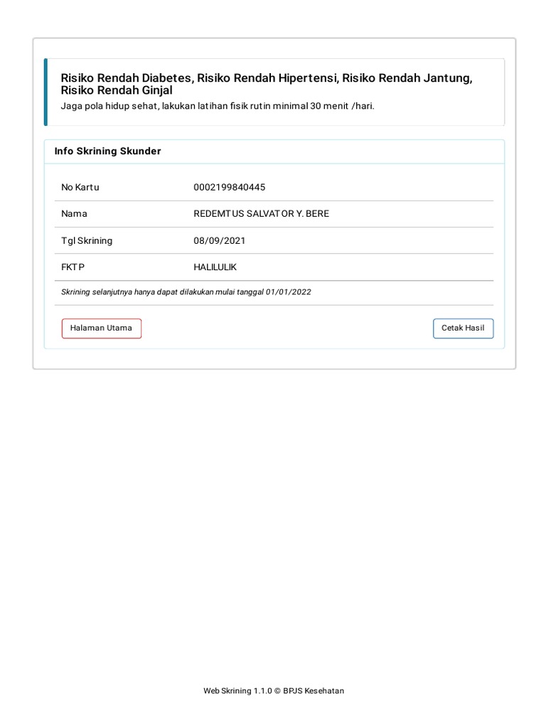 Web Skrining BPJS Kesehatan | PDF