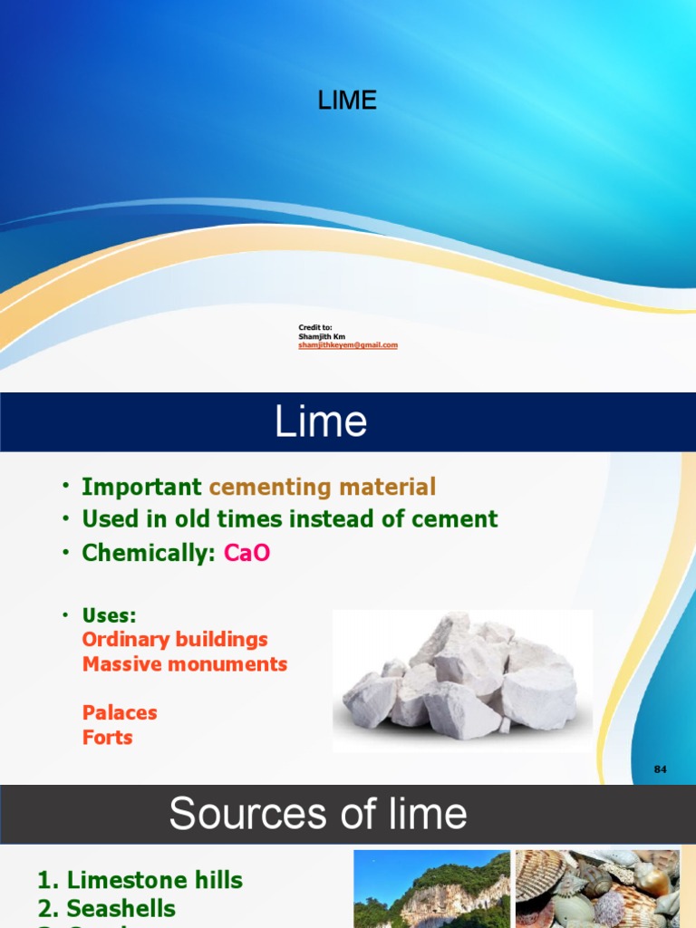 Credit To: Shamjith KM | PDF | Lime (Material) | Limestone