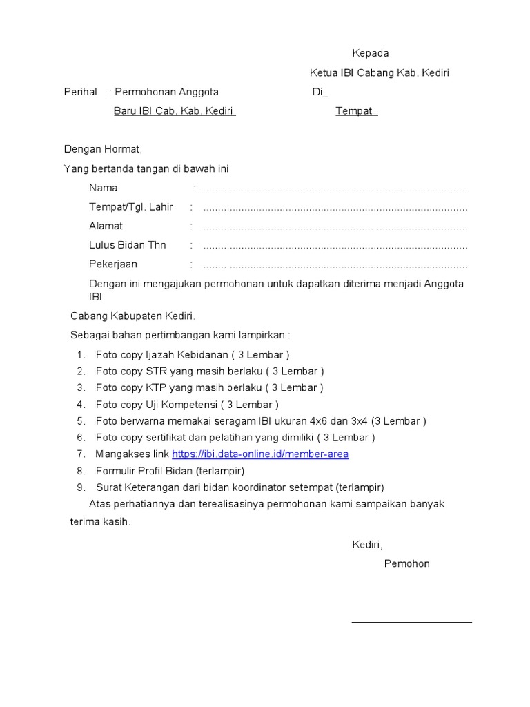 Blangko Biodata Anggota Paling Baru | PDF