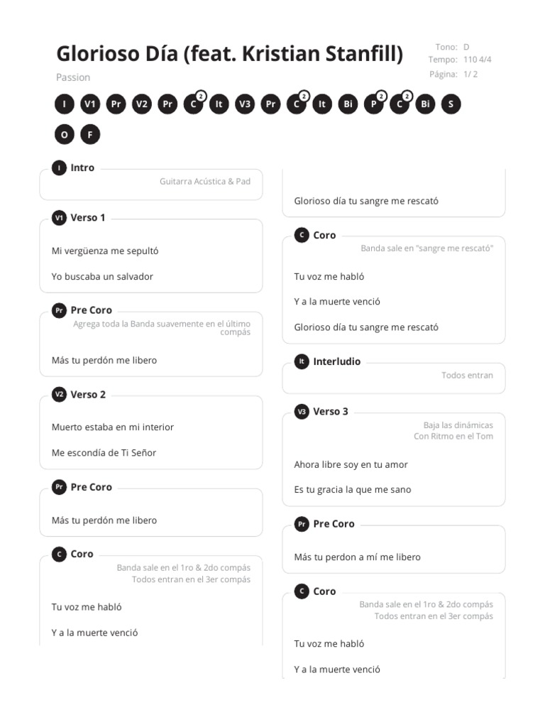 LETRA-Glorioso Dia-Passion | PDF | Formas musicales