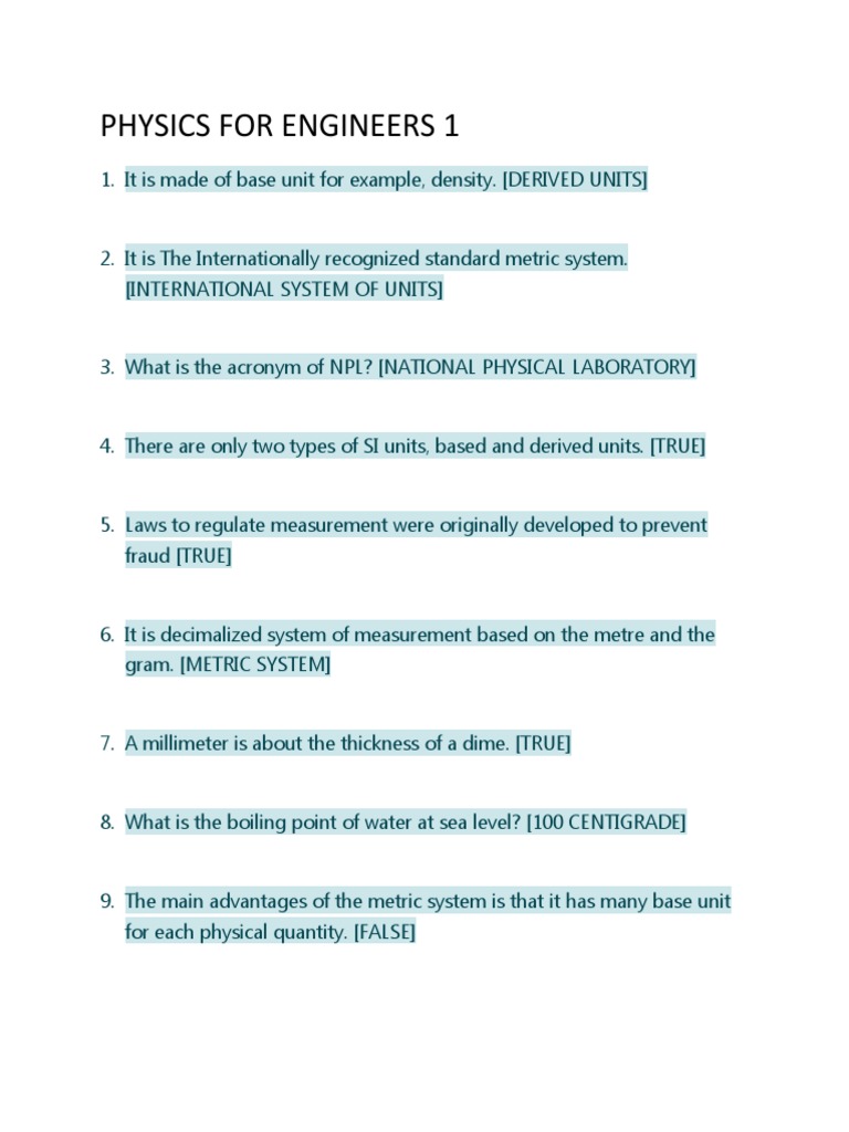 Physics For Engineers | PDF