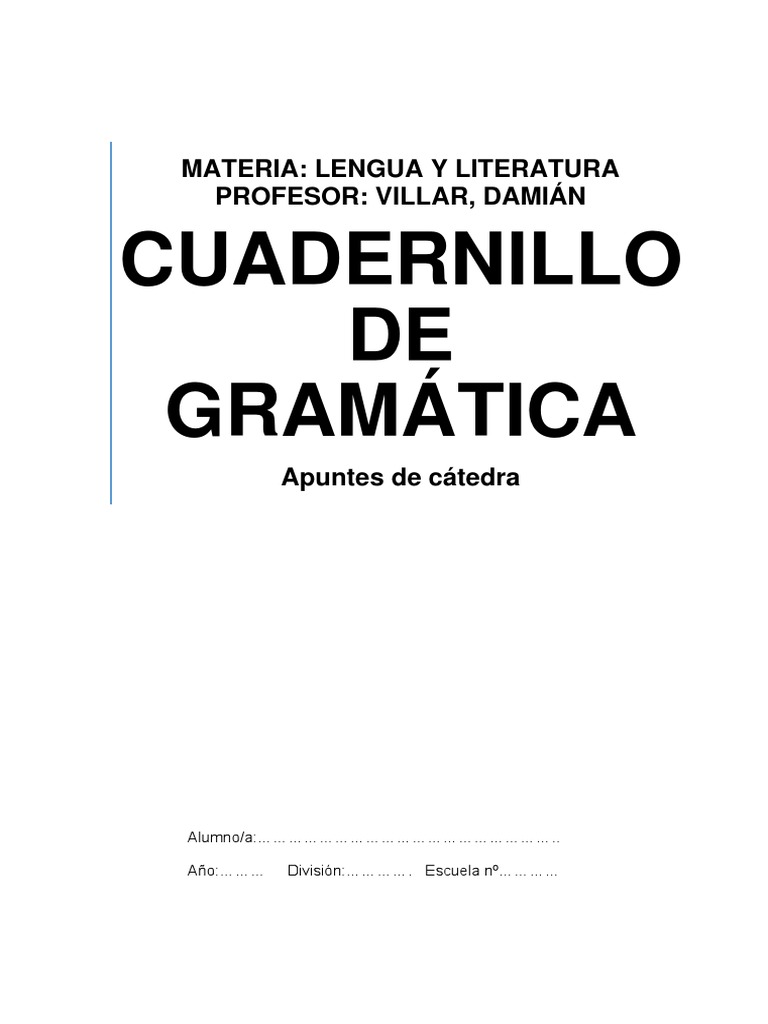 Cuadernillo Gramatica 2022 | PDF | Palabra | Cognición