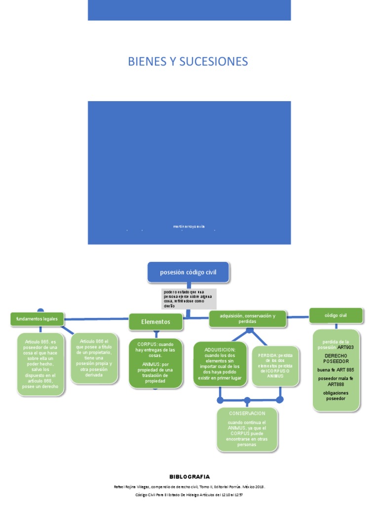 BIENES Y SUCESIONES S2 Mapa Conceptual MARTIN ARROYO AVILA | PDF | Posesión (Ley) | Derecho privado