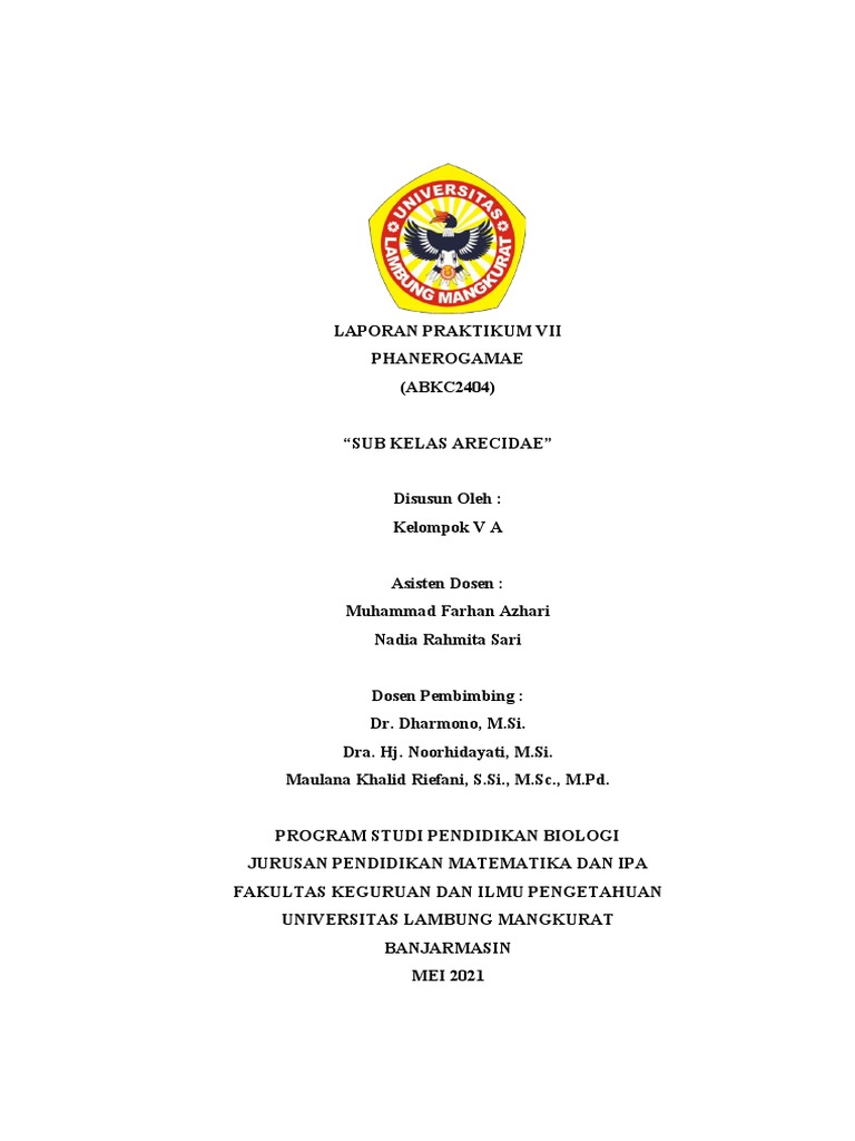 Ciri Morfologi Sub Kelas Arecidae | PDF