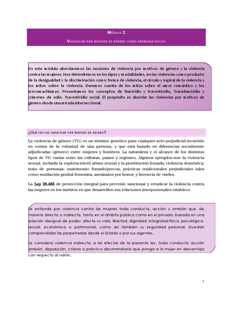 Clase Modulo-2 Ley Micaela | PDF | La violencia contra las mujeres | Discriminación