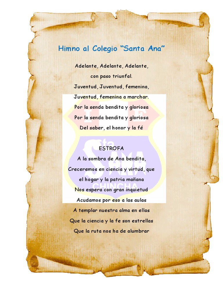 Himno Al Colegio SANTA ANA