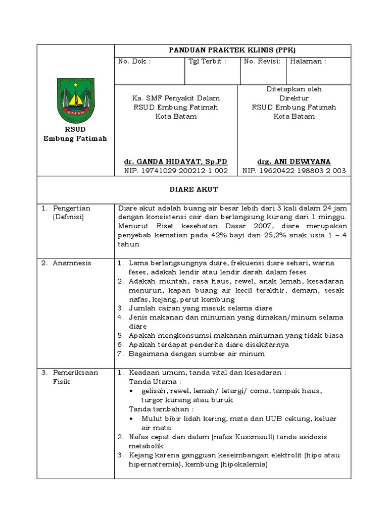 PPK Diare Akut | PDF