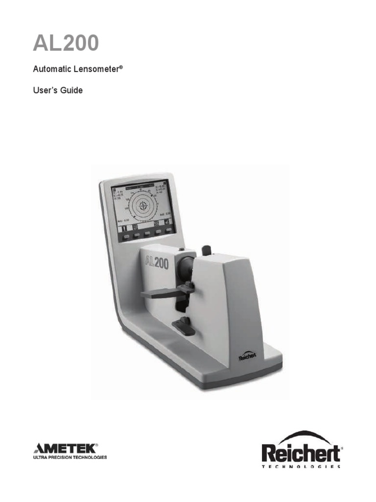 Lensometro Digital Reichert Al200 | PDF | Aperture | Glasses