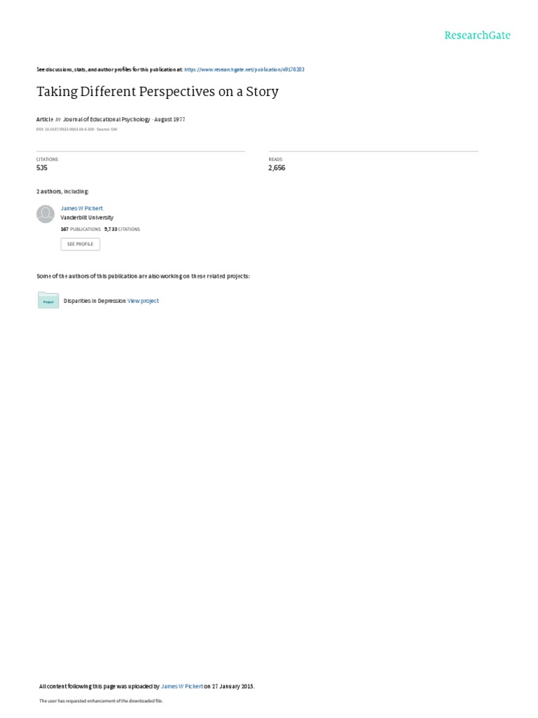 Anderson y Pichert | PDF | Schema (Psychology) | Recall (Memory)