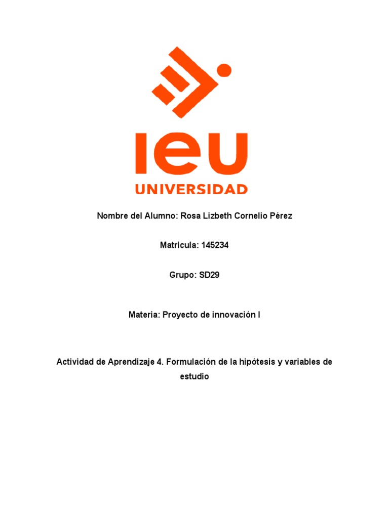 Act 4 Formulacion de La Hipotesis | PDF | Hipótesis | Estadísticas
