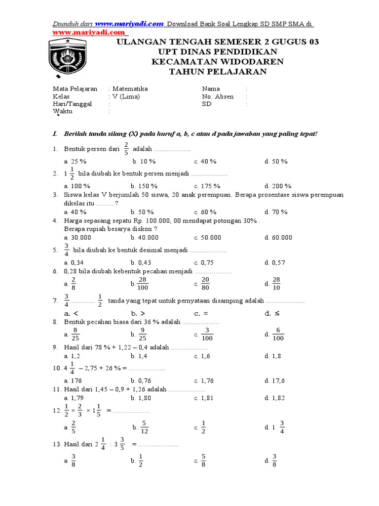 Kelas 5 MTK | PDF | Metode & Bahan Ajar