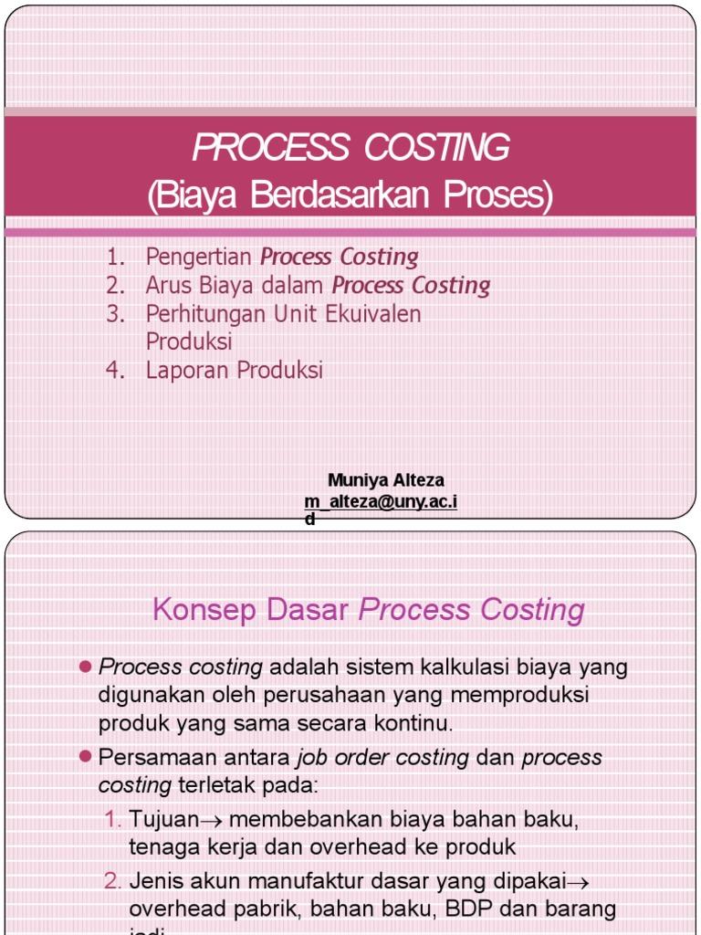 Process Costing Biaya Berdasarkan Proses | PDF