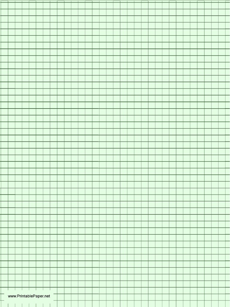 Quarter Inch Light Green Graph Paper A4 | PDF