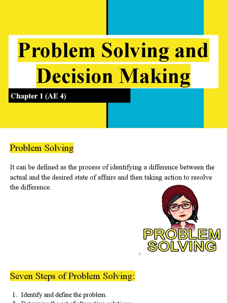 Problem Solving and Decision Making: Chapter 1 (AE 4) | PDF ...