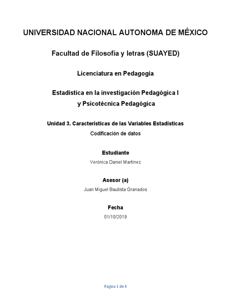 Codificación De Datos Pdf Estadísticas 5403