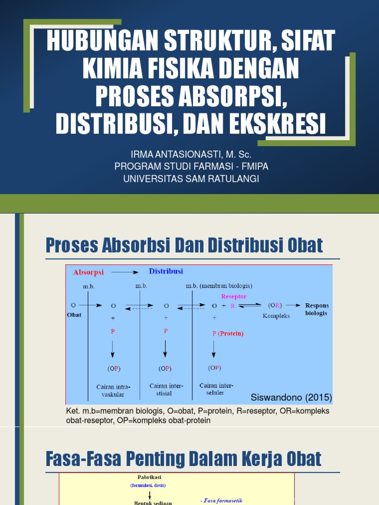 Hubungan Struktur Dengan Proses Absorbsi, Distribusi, Dan Ekskresi | PDF