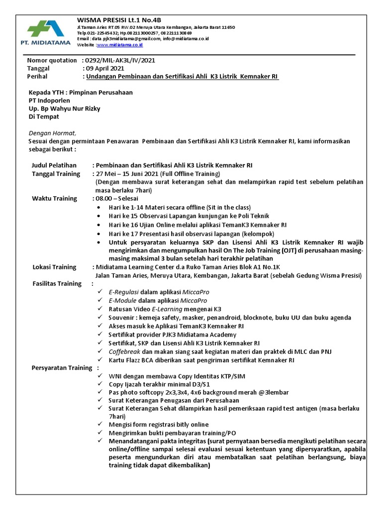 Dokumen Training AK3 Listrik | PDF