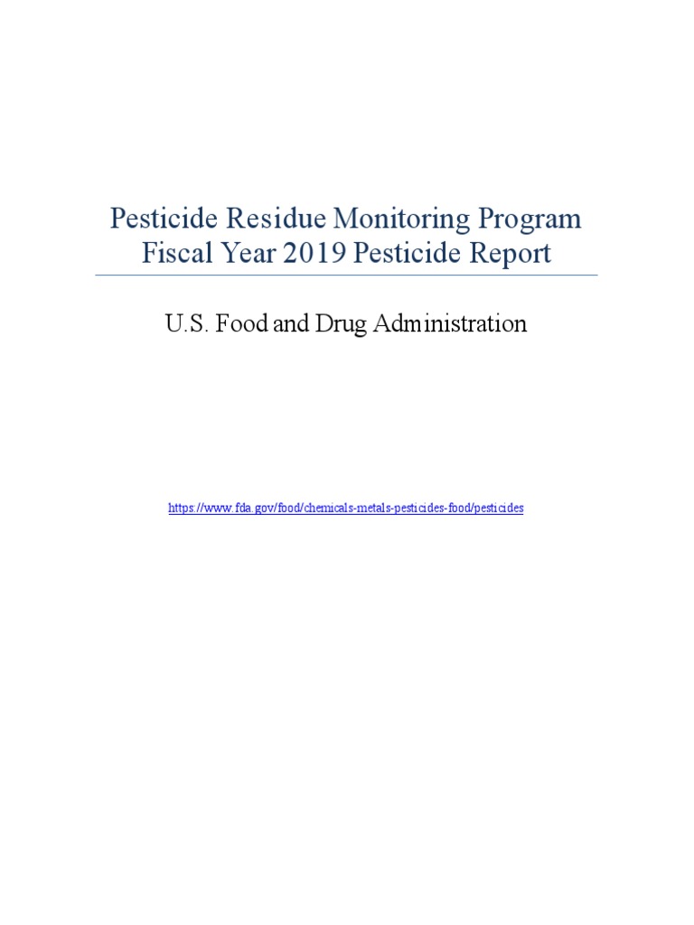 FY 2019 FDA Pesticide Monitoring Report | PDF | Food And Drug ...
