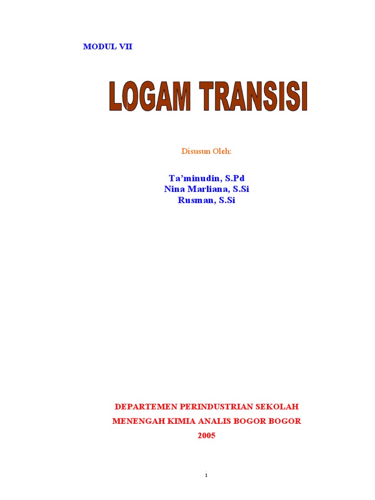 Modul VII Logam Transisi | PDF