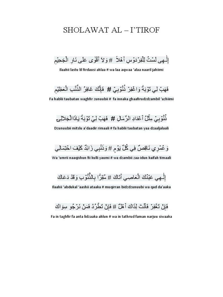 Sholawat Alitirof | PDF | Religion & Spirituality