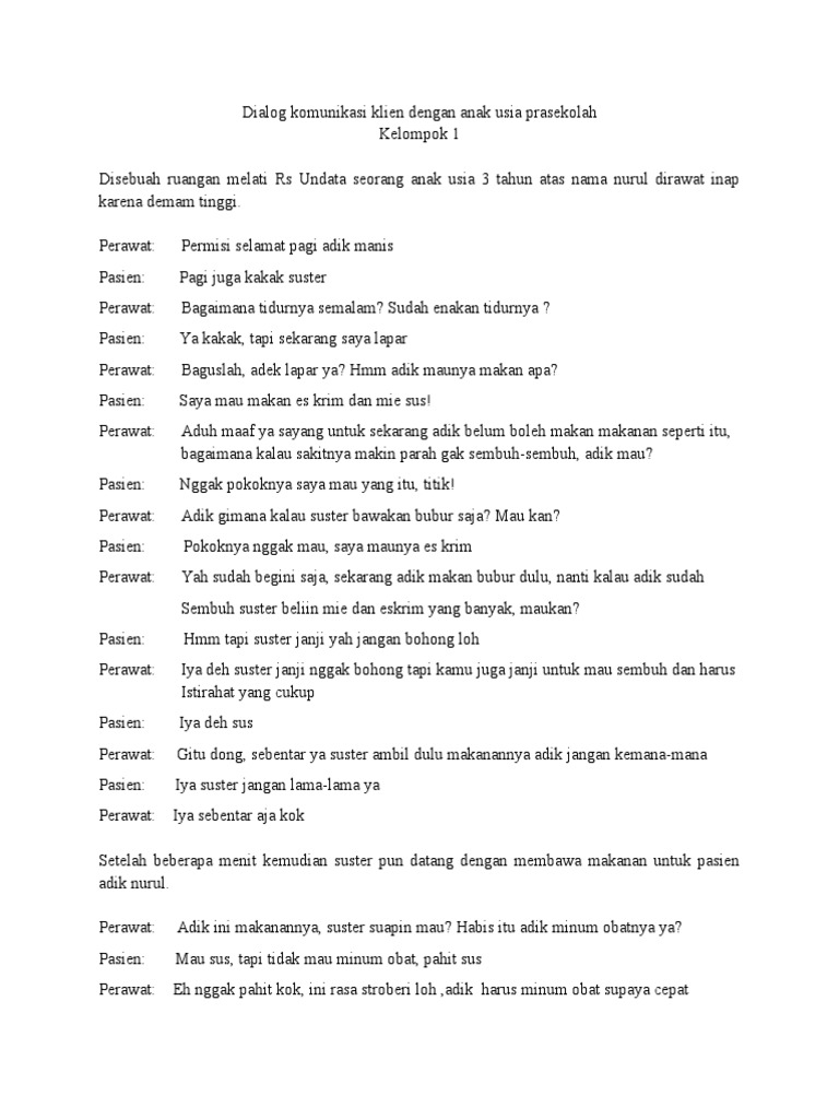 Dialog Komunikasi PRA SEKOLAH | PDF