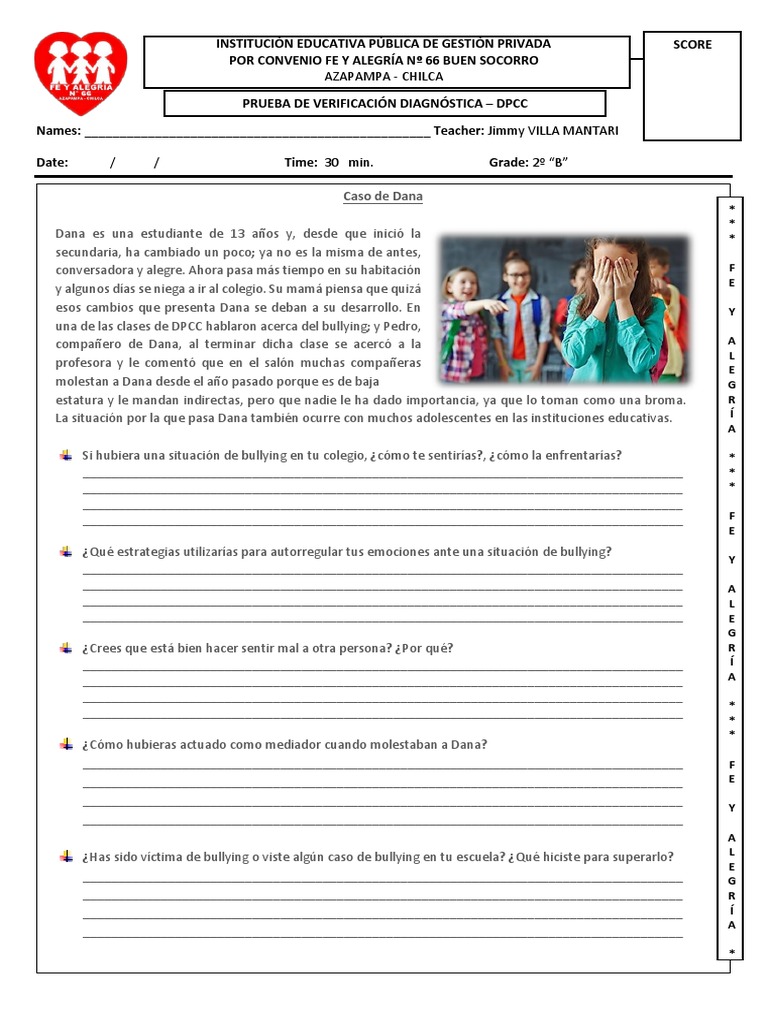 Evaluacion Diagnostica 2022 DPCC 2do B | PDF