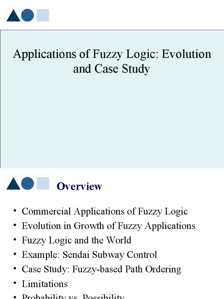 Applications of Fuzzy Logic: Evolution and Case Study: December 9, 2021 ...