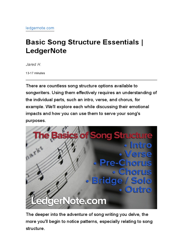 Basic Song Structure Essentials LedgerNote | PDF | Song Structure ...