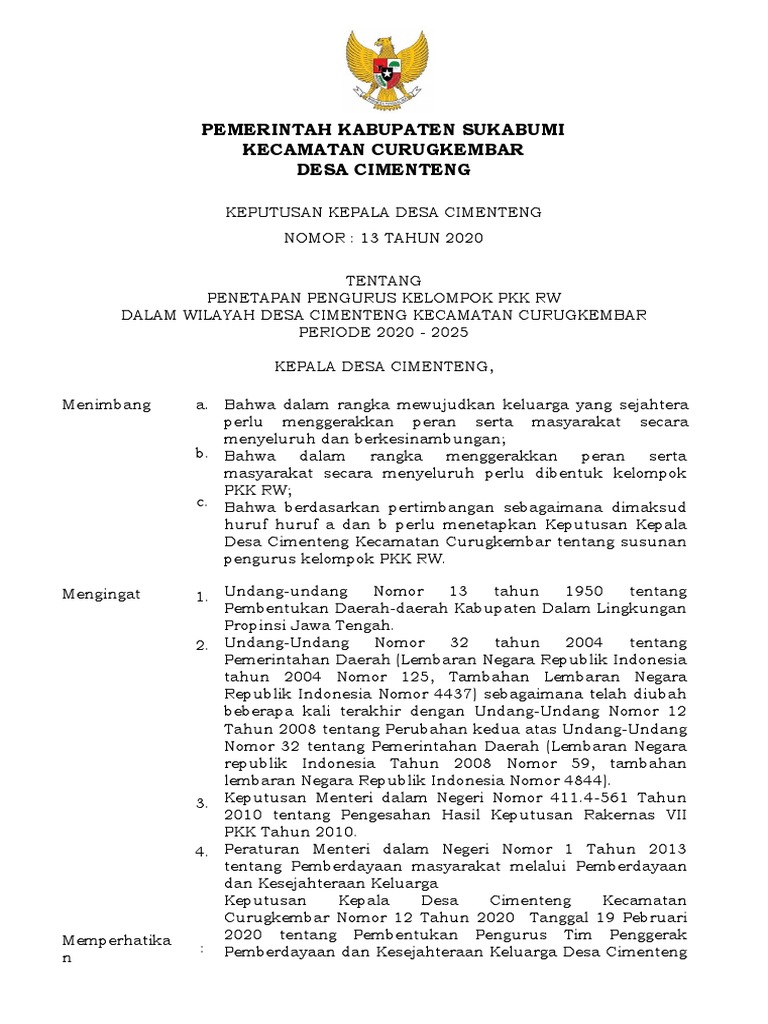 SK PKK RT Dan RW | PDF