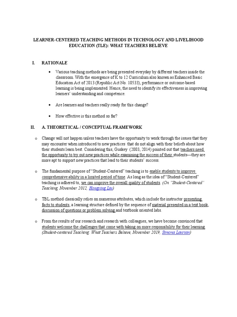 Effective TLE Teaching Methods | PDF