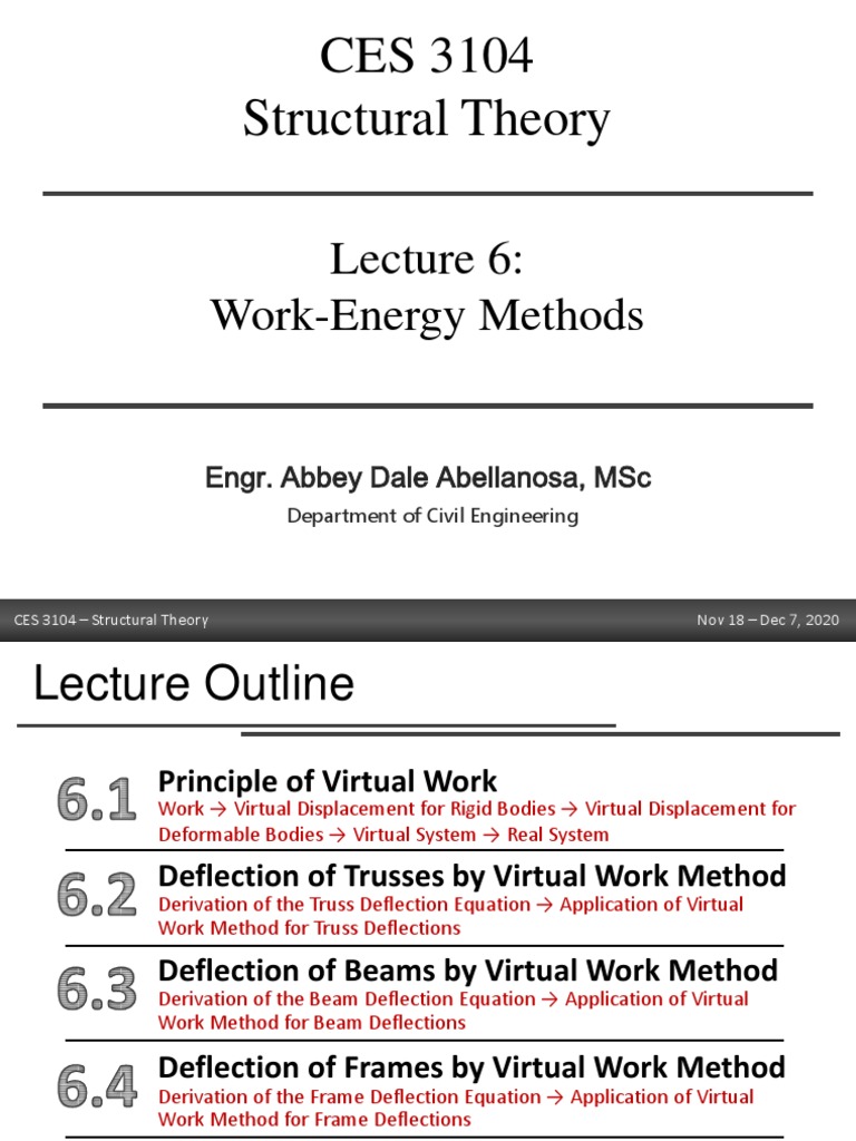 CES 3104 Structural Theory: Work-Energy Methods | PDF | Beam (Structure ...