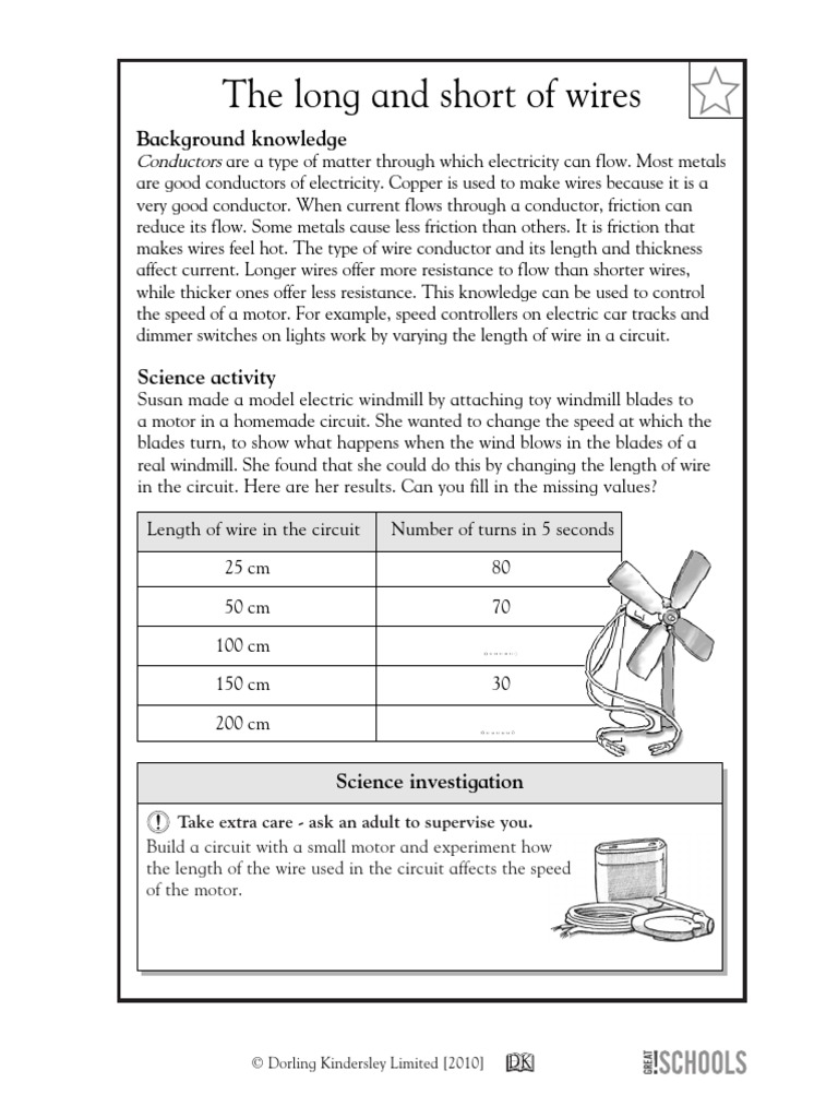 The Long and Short of Wires: Background Knowledge | PDF | Electrical ...