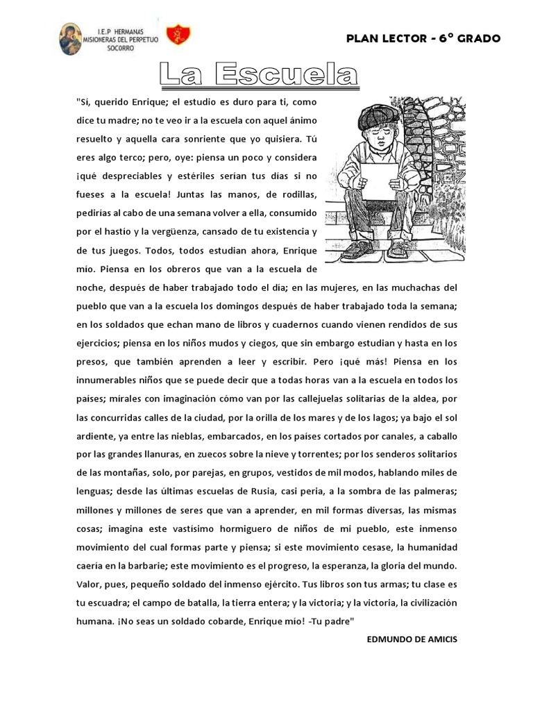 Plan Lector - Ficha #1 6to Grado | PDF