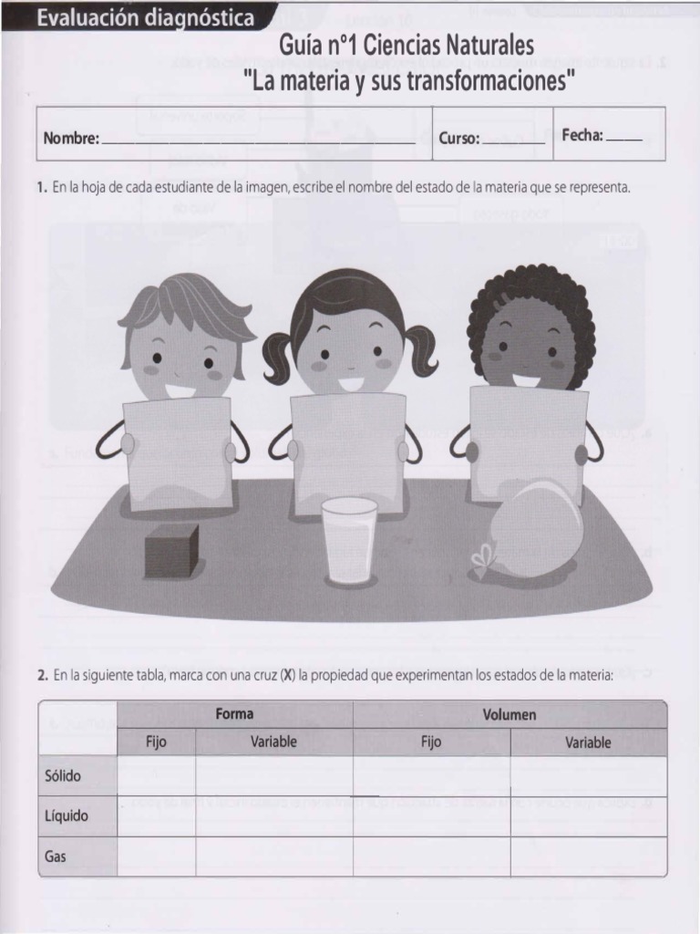 Guía N°1 La Materia y Sus Transformaciones | PDF