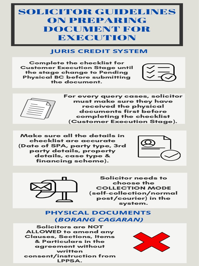 Solicitor Guidelines On Preparing Document For Execution: Juris Credit ...