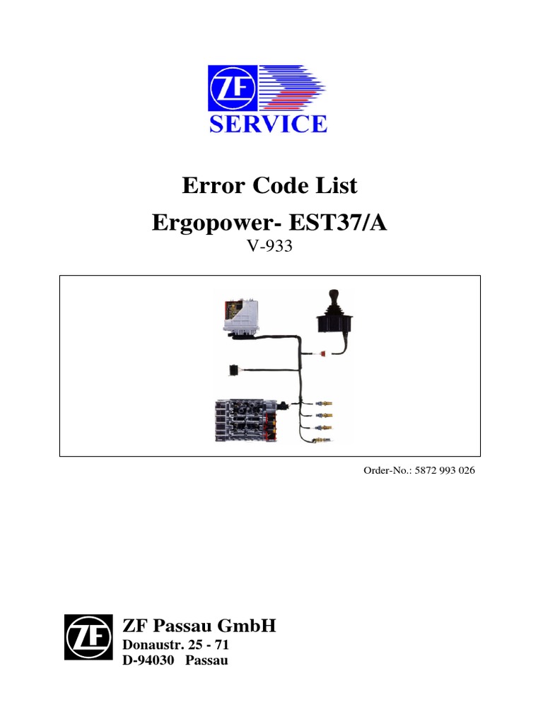 Error Code List Ergopower-Est37/A: ZF Passau GMBH | PDF | Transmission ...