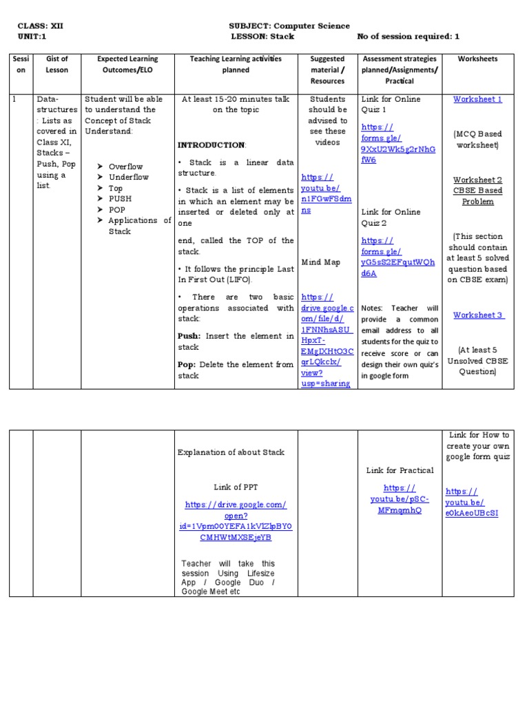 CS 12 Data Structures (Stack) | Download Free PDF | Queue (Abstract ...